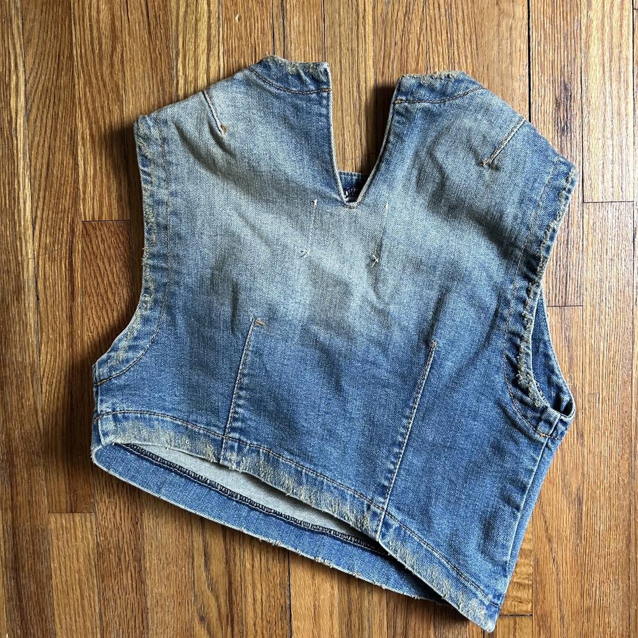 Revice His Loss Top/ Sahara Distressed denim crop... | Depop