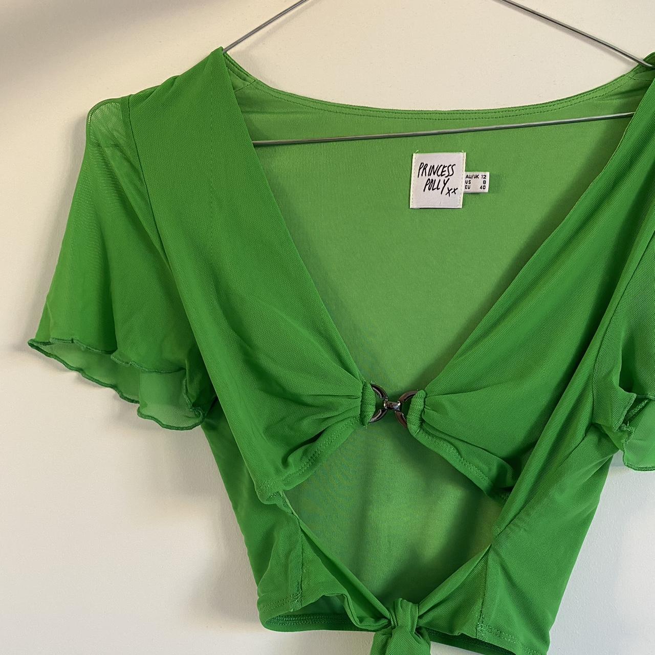 PRINCESS POLLY GREEN TIE TOP Super Cute little top,... - Depop