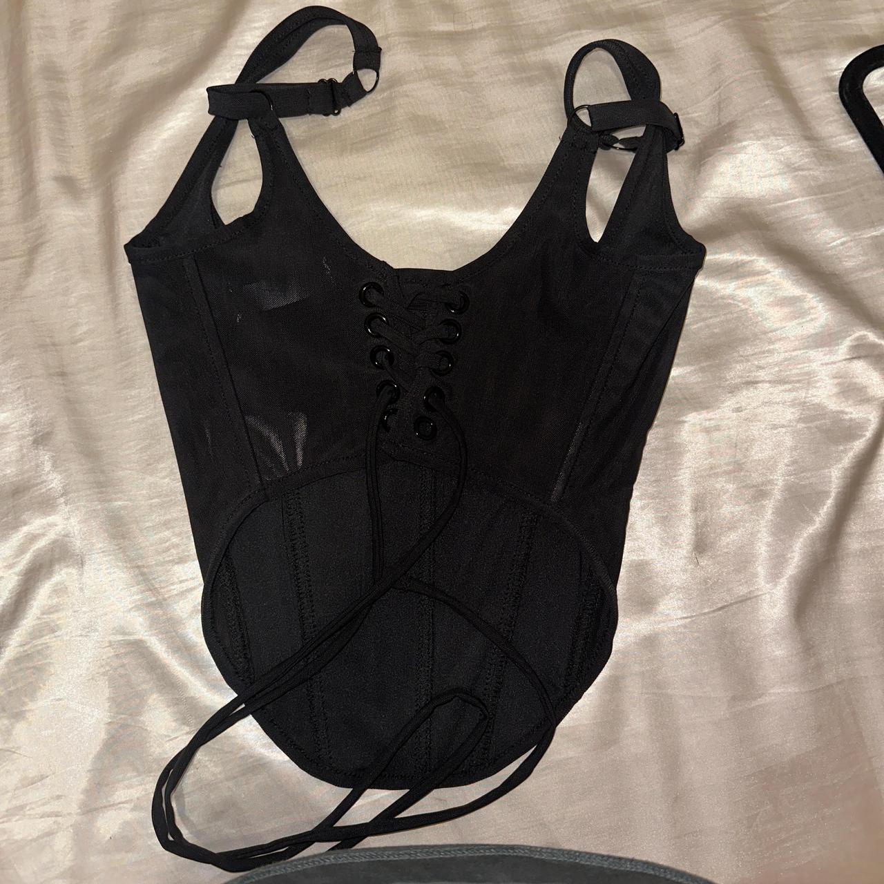 Black Supre Corset Top Ties Up At The Back So Super Depop