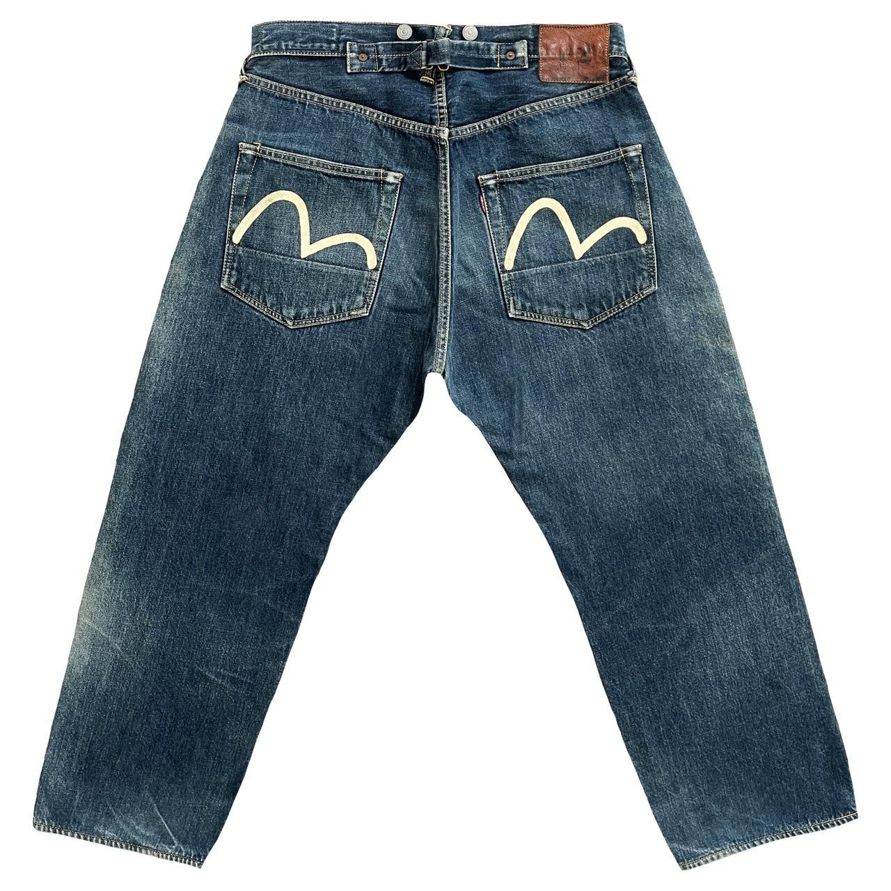 Evisu Men's Blue Jeans | Depop