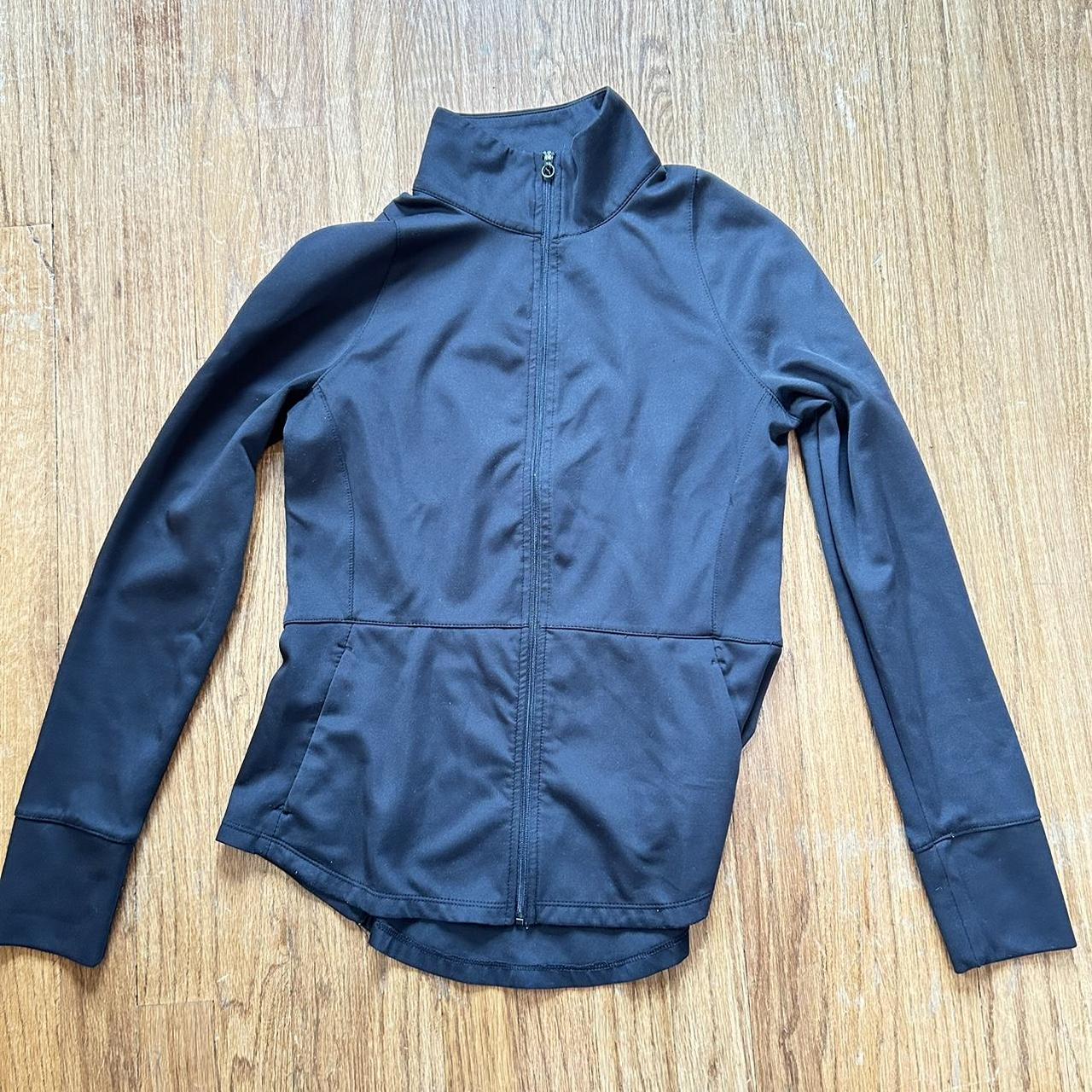 Black workout jacket. Size XS. Brand is layer 8. Def... - Depop