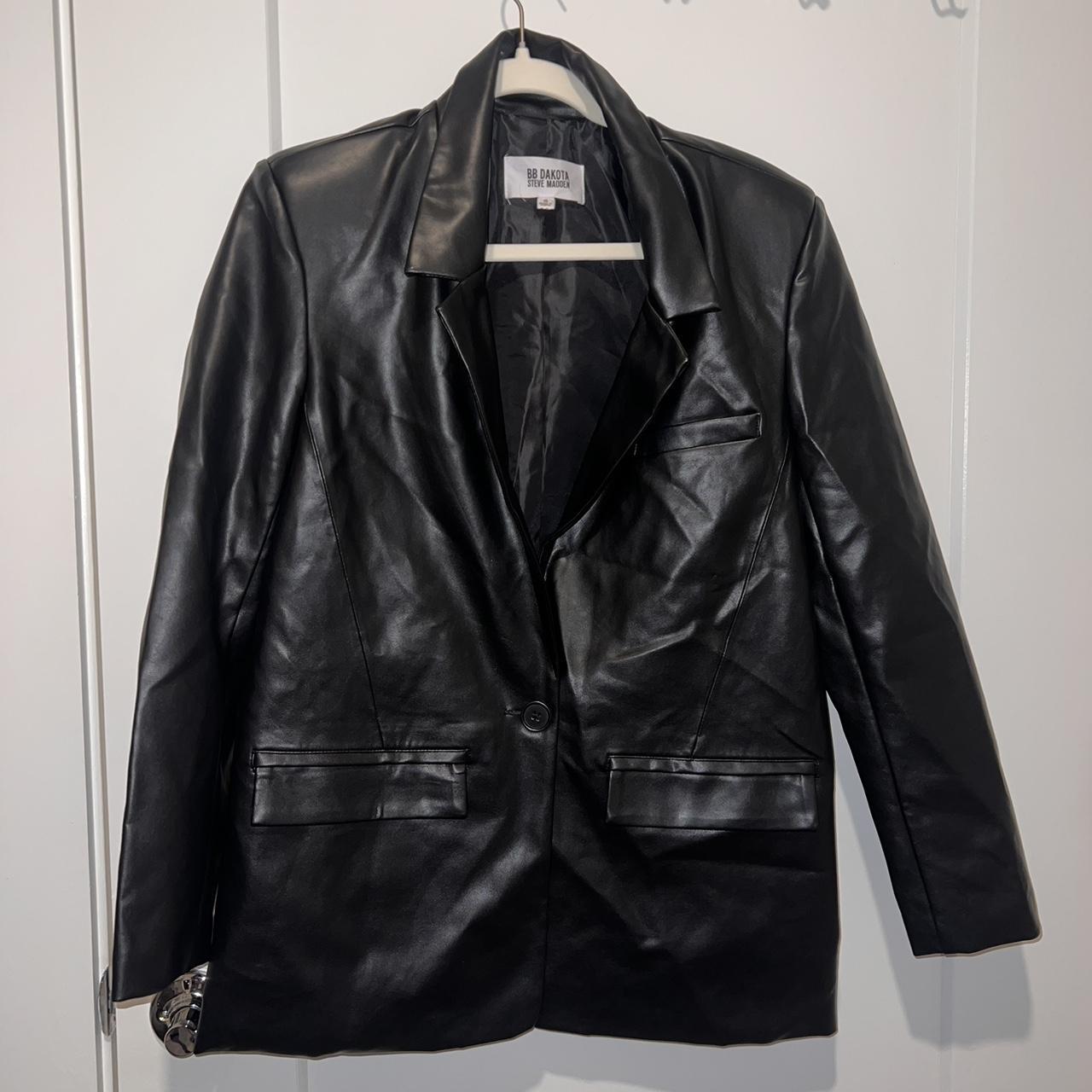 Steve Madden Leather Jacket. Padded shoulders. Never... - Depop