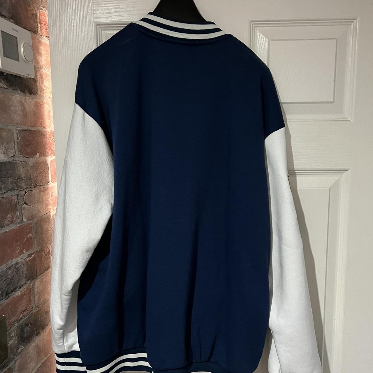 Boohoo Men's Blue and White Jacket | Depop
