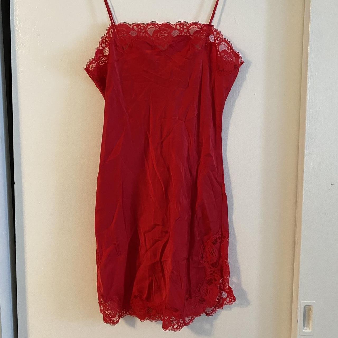 gorgeous vintage red slip dress from victoria’s... - Depop