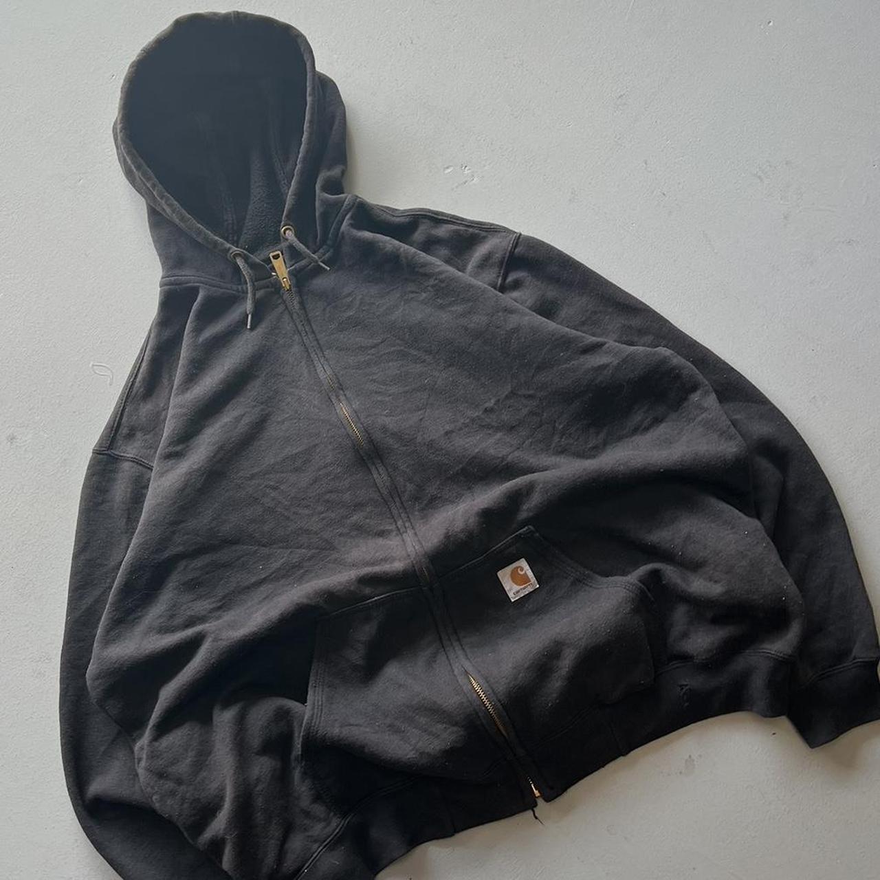 Vintage Carhartt Black Zip Up Hoodie 🎱 Size: XL... | Depop
