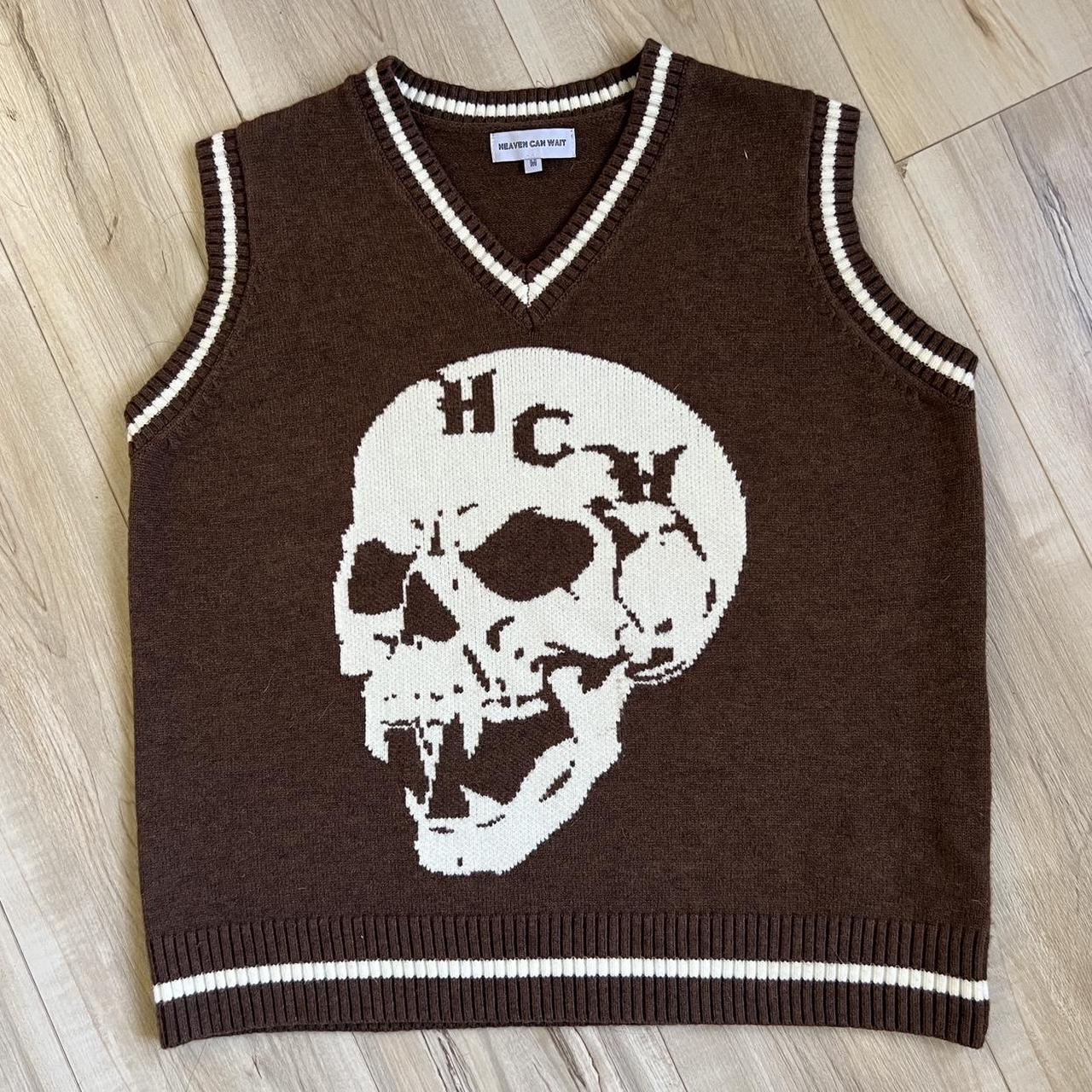 HCW Heaven Can Wait Brown Skyfall Sweater Vest • In... | Depop
