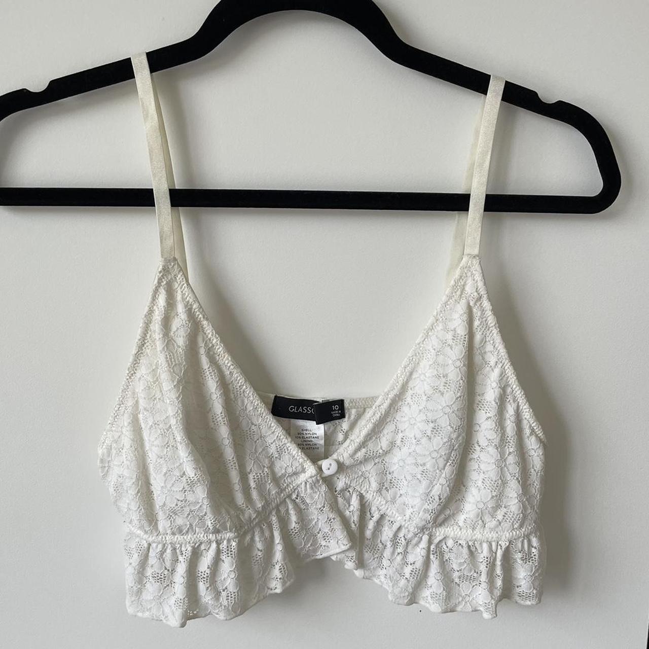 Glassons Bralette Flower lace with frill So so cute... - Depop
