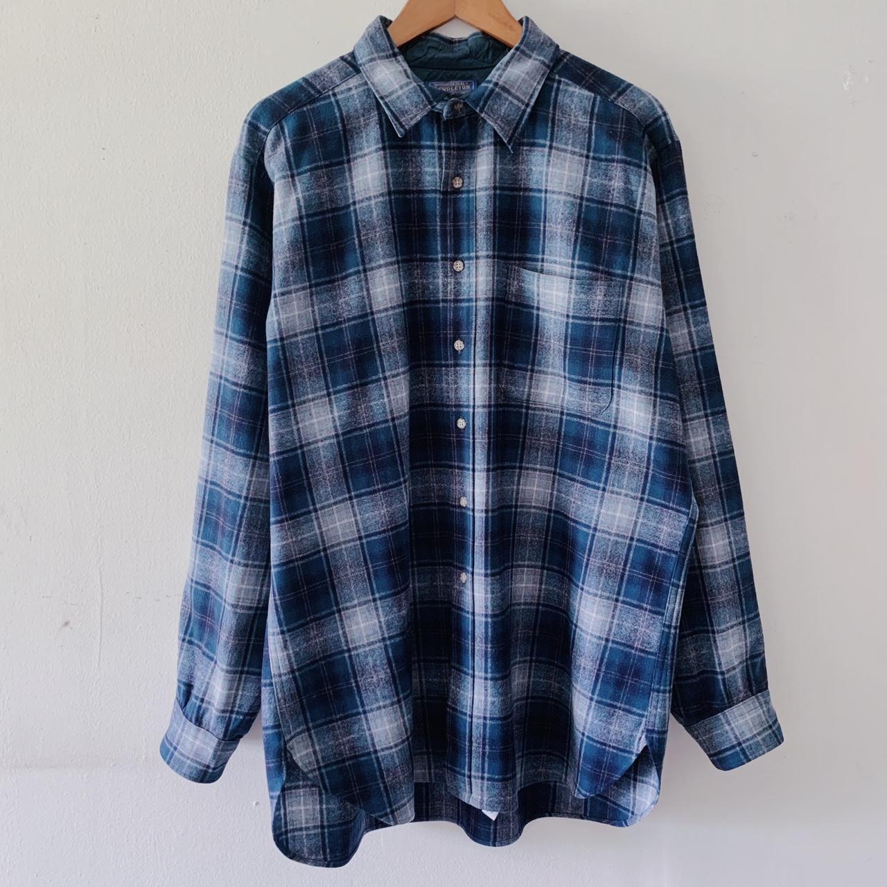 Pendleton Men's Blue and Navy Shirt | Depop