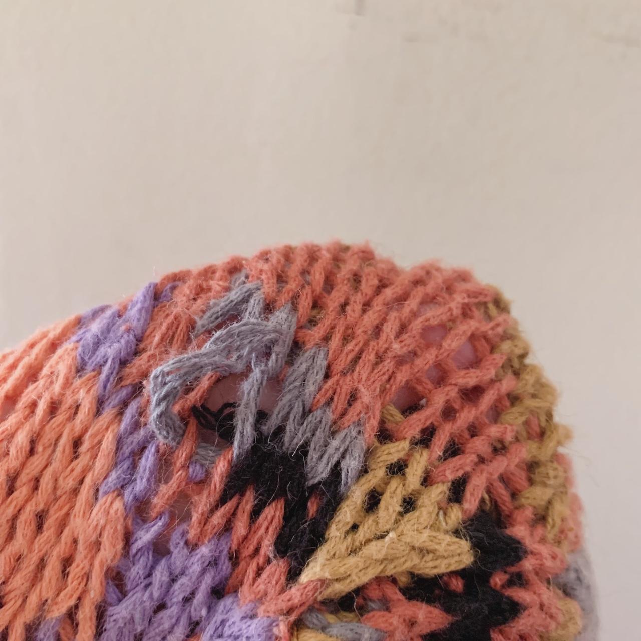 80s CHUNKY KNIT ABSTRACT WESTERN PATTERN SWEATER... - Depop