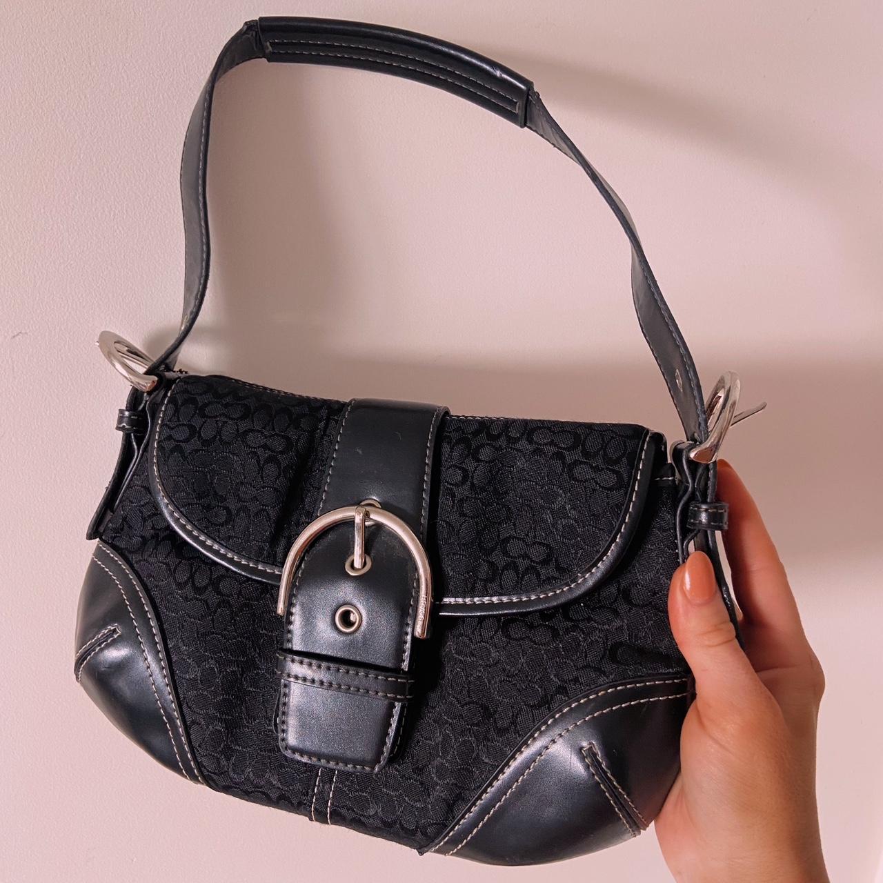 2000s Coach Purse Coach Shoulder Bag with Buckle... | Depop