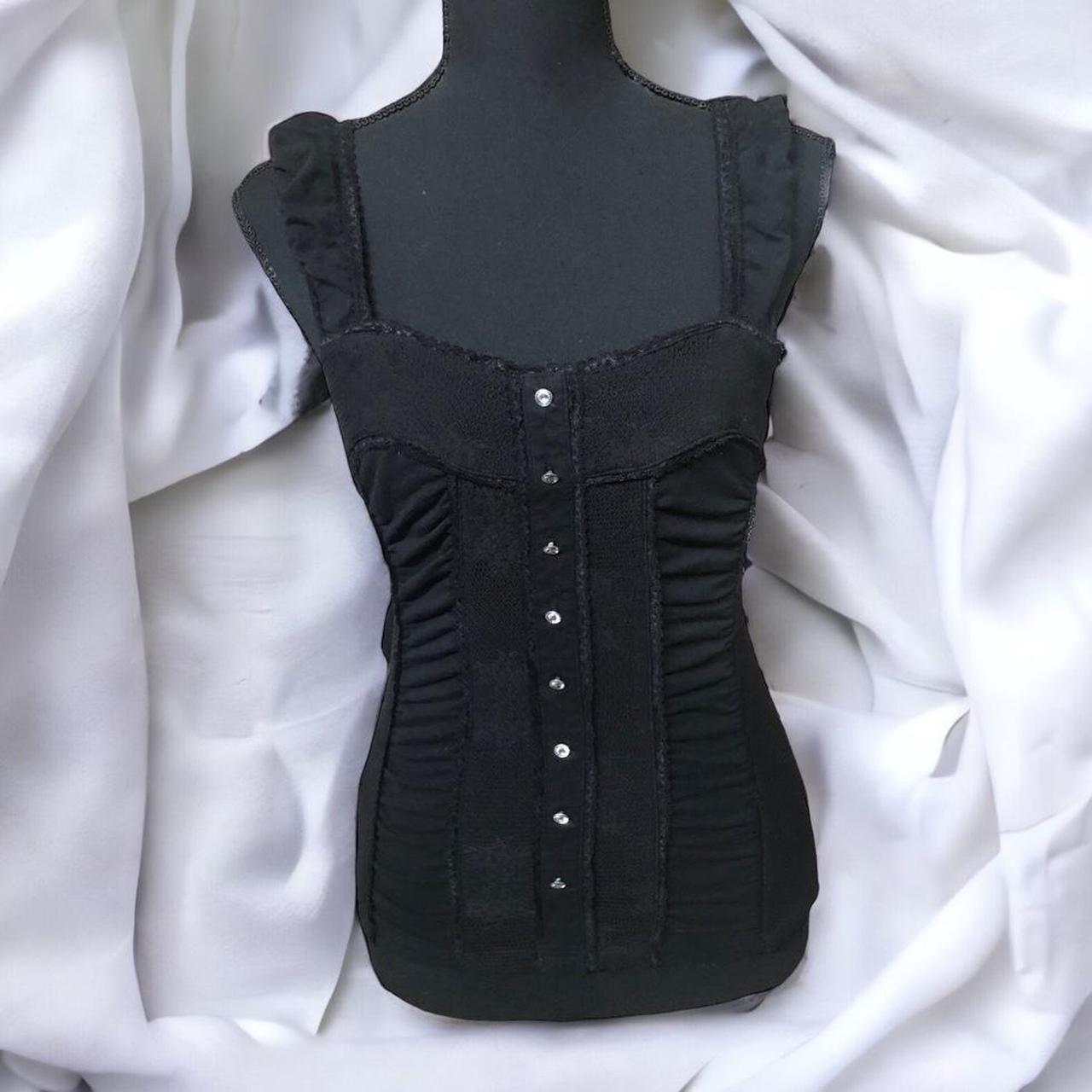beautifulllll gothic grunge corset style tank... - Depop