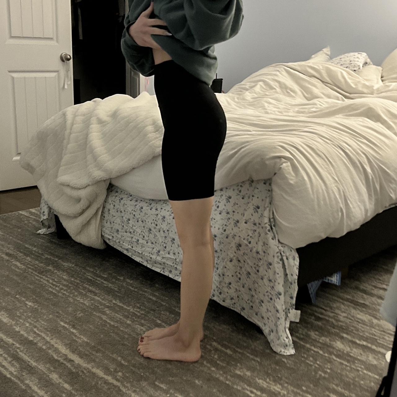 s - black aerie bike shorts barley worn! - Depop