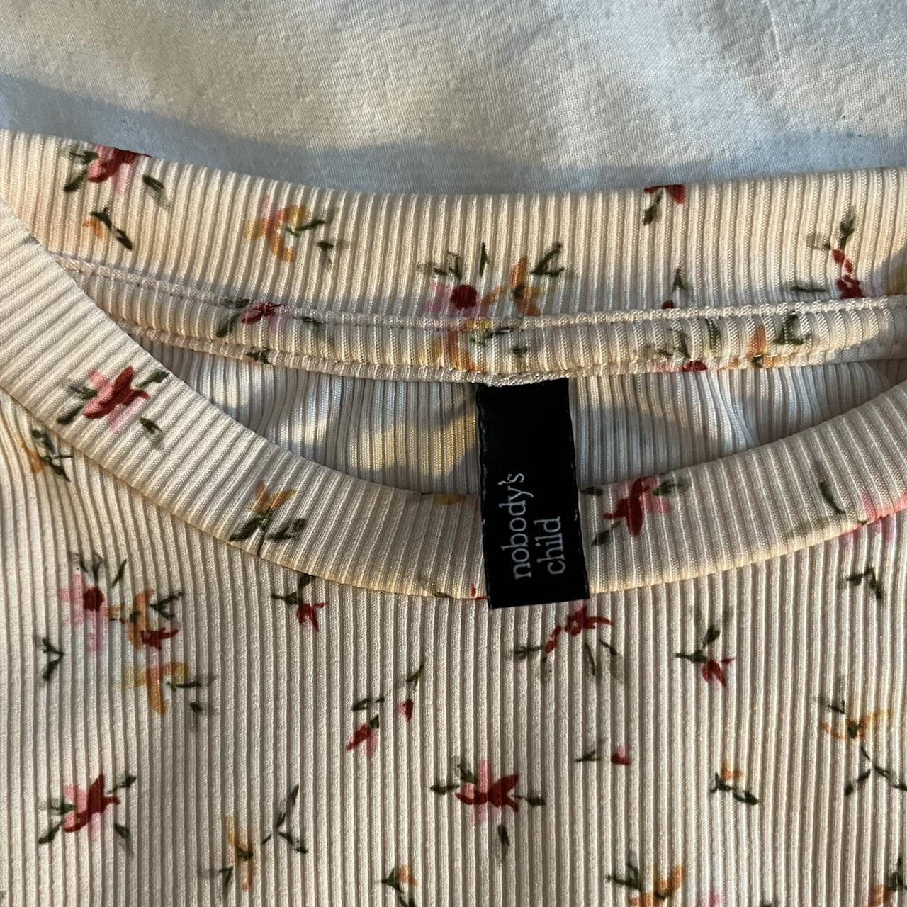 cutest ribbed long sleeve cream top with brown... - Depop