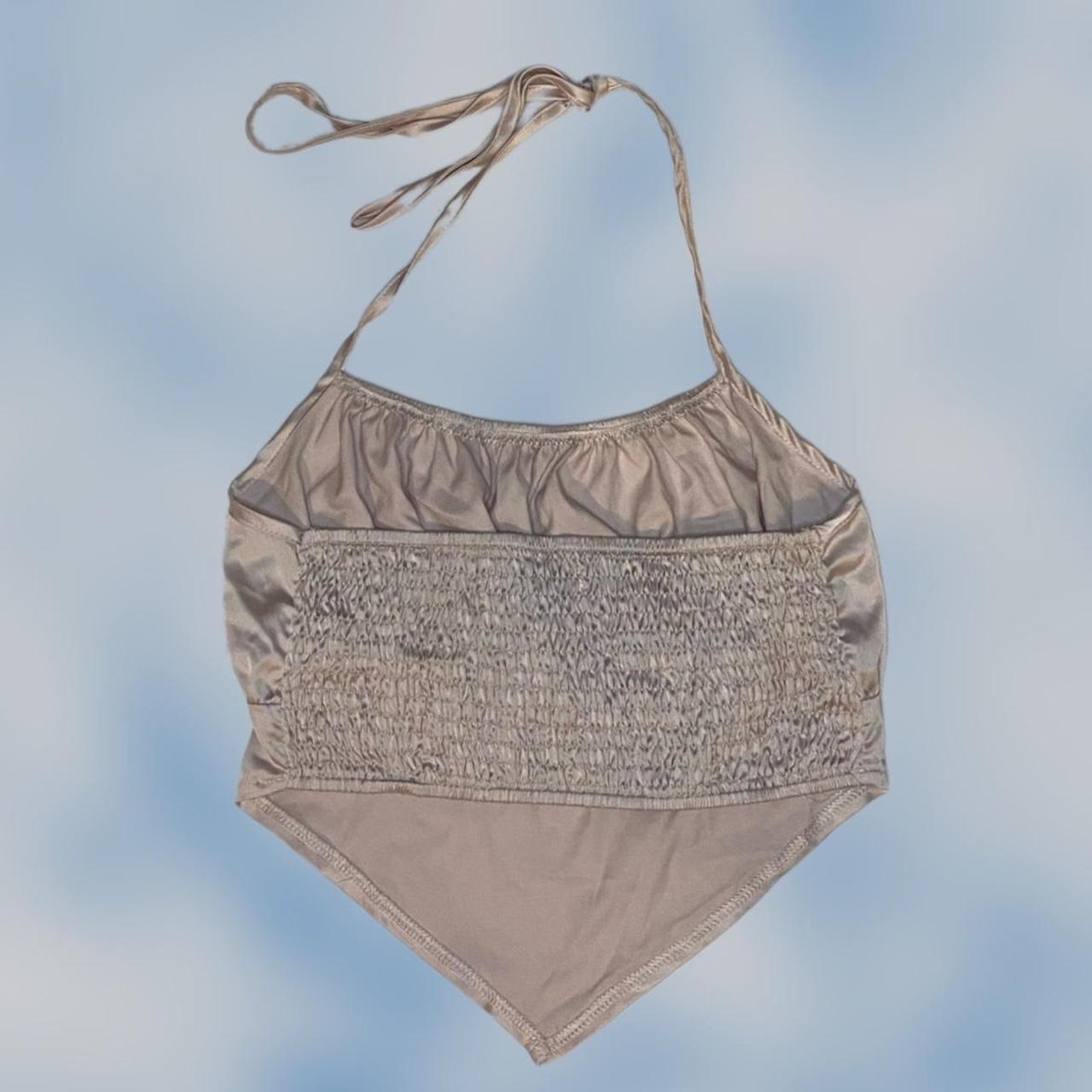 SHEIN Women's Gold and Cream Crop-top | Depop