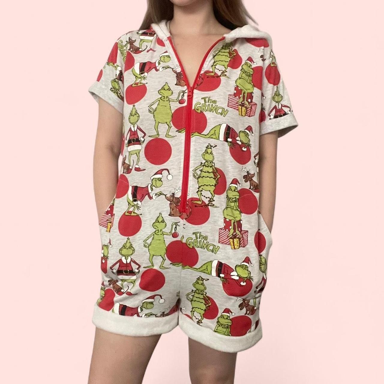 Grinch Peter Alexander romper - bottoms have white... | Depop