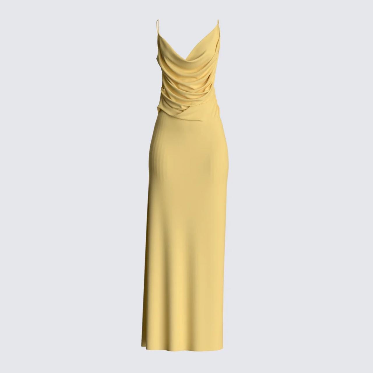 Finesse yellow Maxi Dress yellow asymmetrical open... - Depop