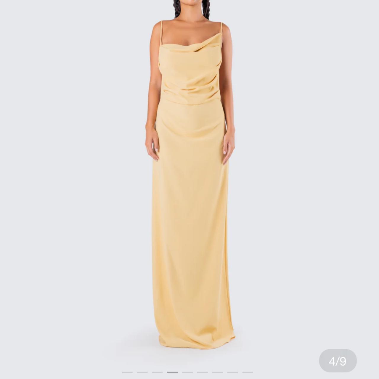 Finesse yellow Maxi Dress yellow asymmetrical open... - Depop