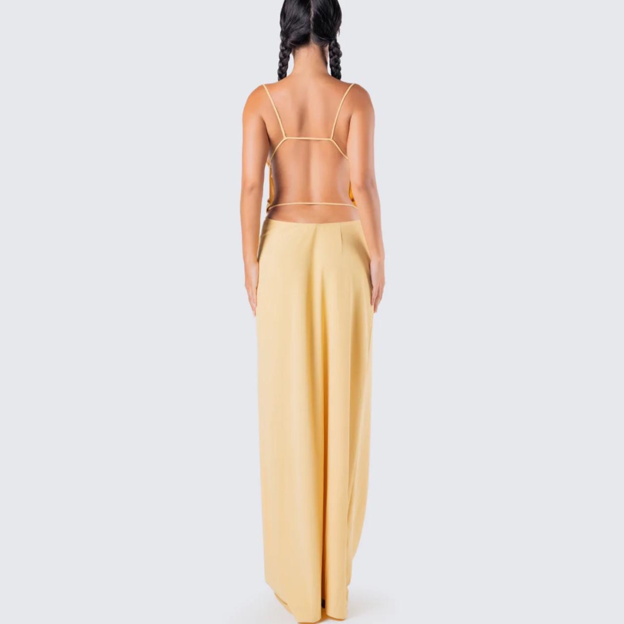 Finesse yellow Maxi Dress yellow asymmetrical open... - Depop
