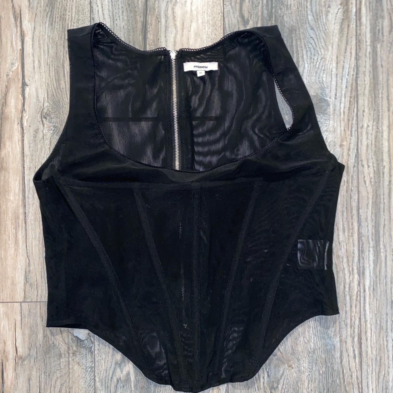 Black Miaou Campbell Corset in size XL. Mesh... - Depop