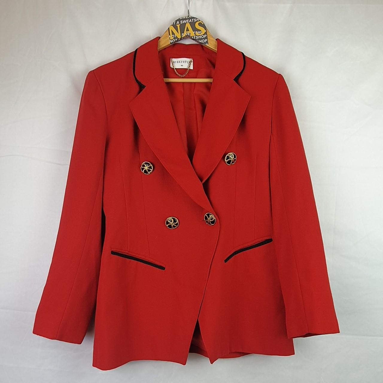 vintage red blazer jacket berkertex size 10 pit... - Depop