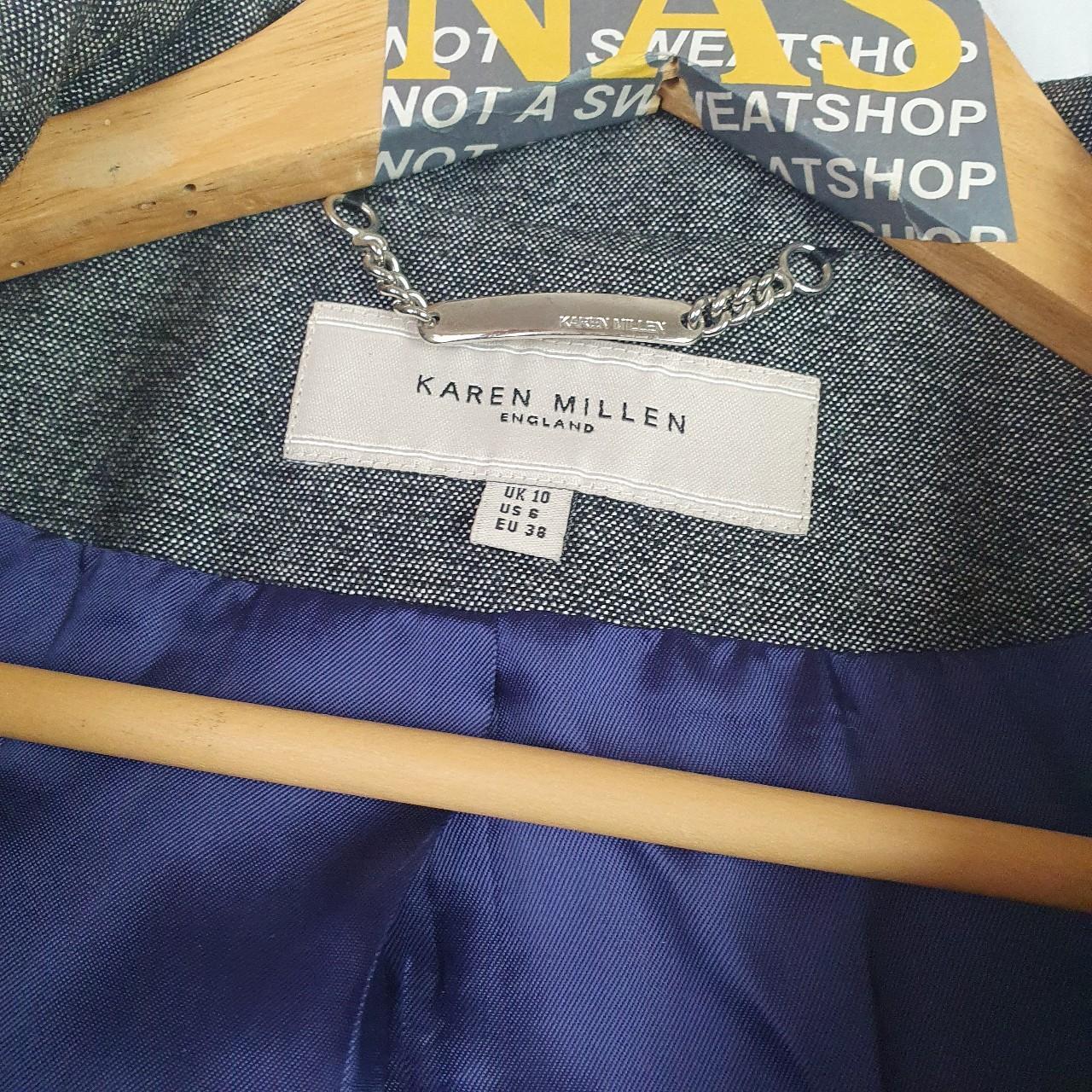 y2k 3 piece suit karen millen england wool... - Depop