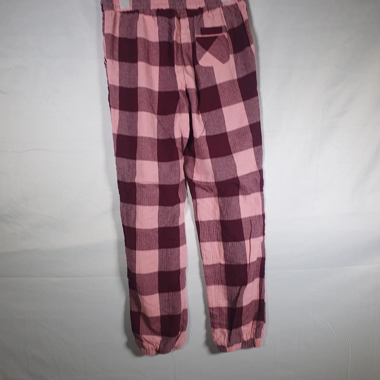 pink purple check fat face pj bottoms size... - Depop