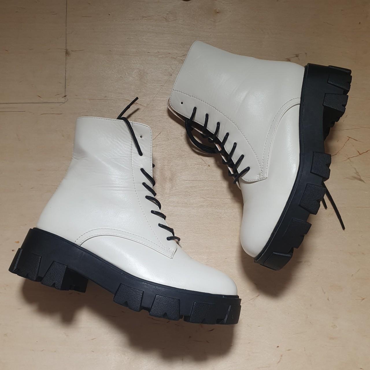 white platform chunky rave boots size 8 princess... - Depop