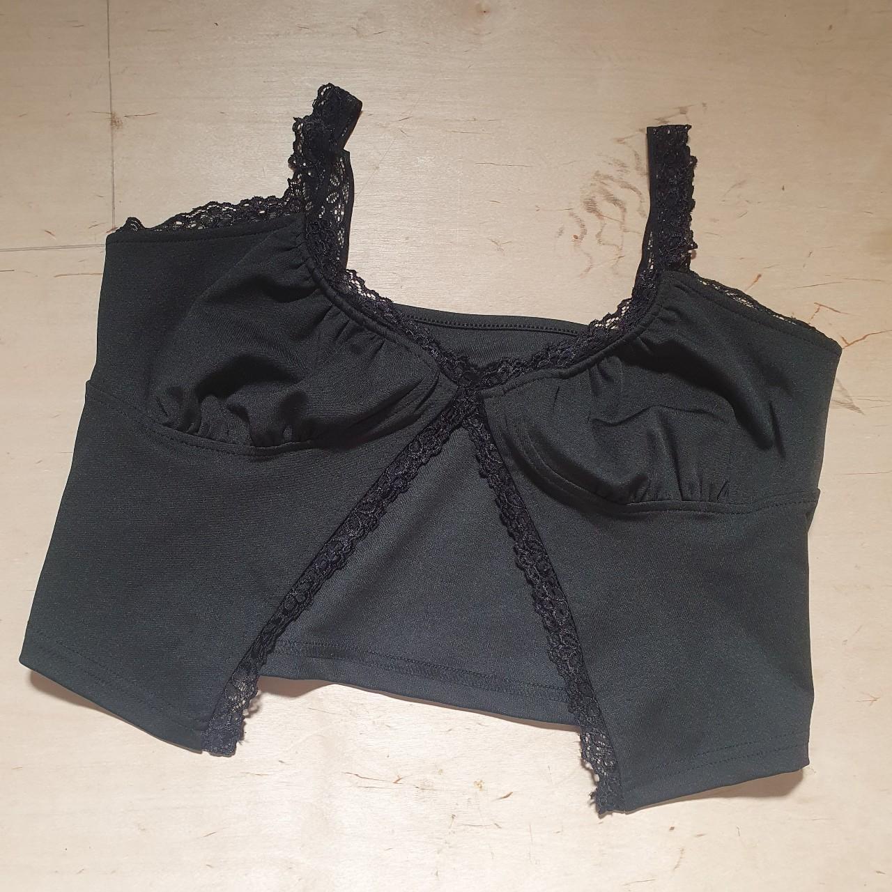 Black Lace Trim Cami Size Med No Brand Tag Posted Depop