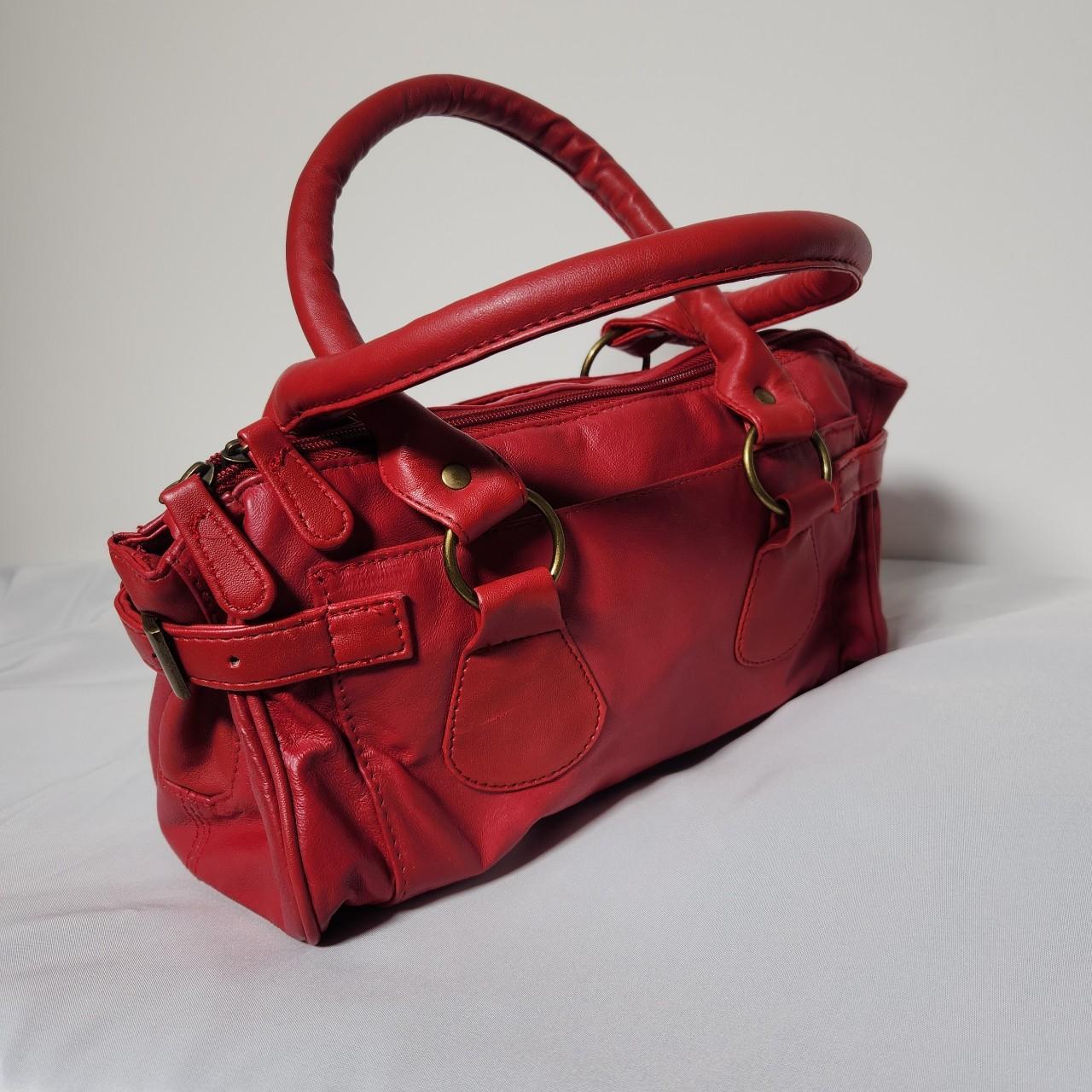 y2k red shoulder bag luca bocelli 6x6x11 inches - Depop