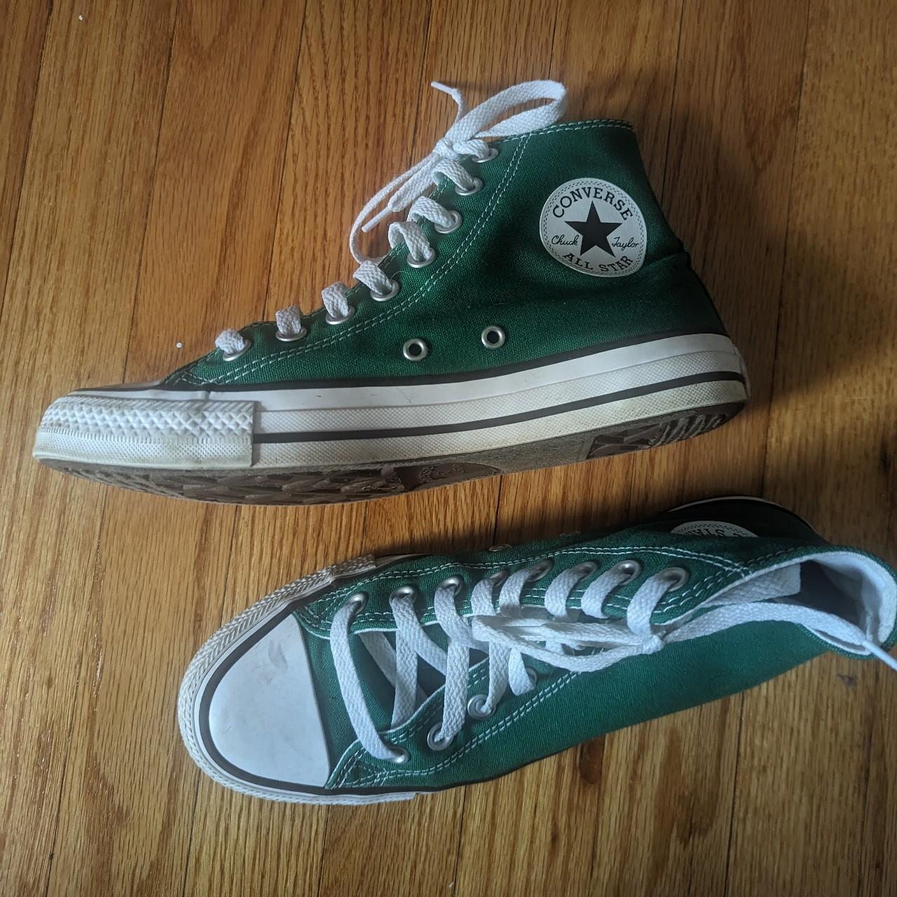 Green high top converse Only worn a few times,... - Depop