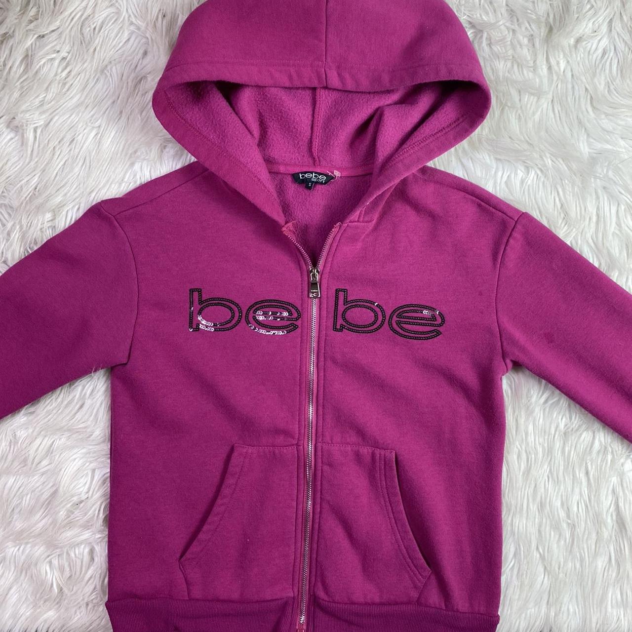 Y2k Bebe Zip Up Sweater iconic hot fuchsia pink... - Depop