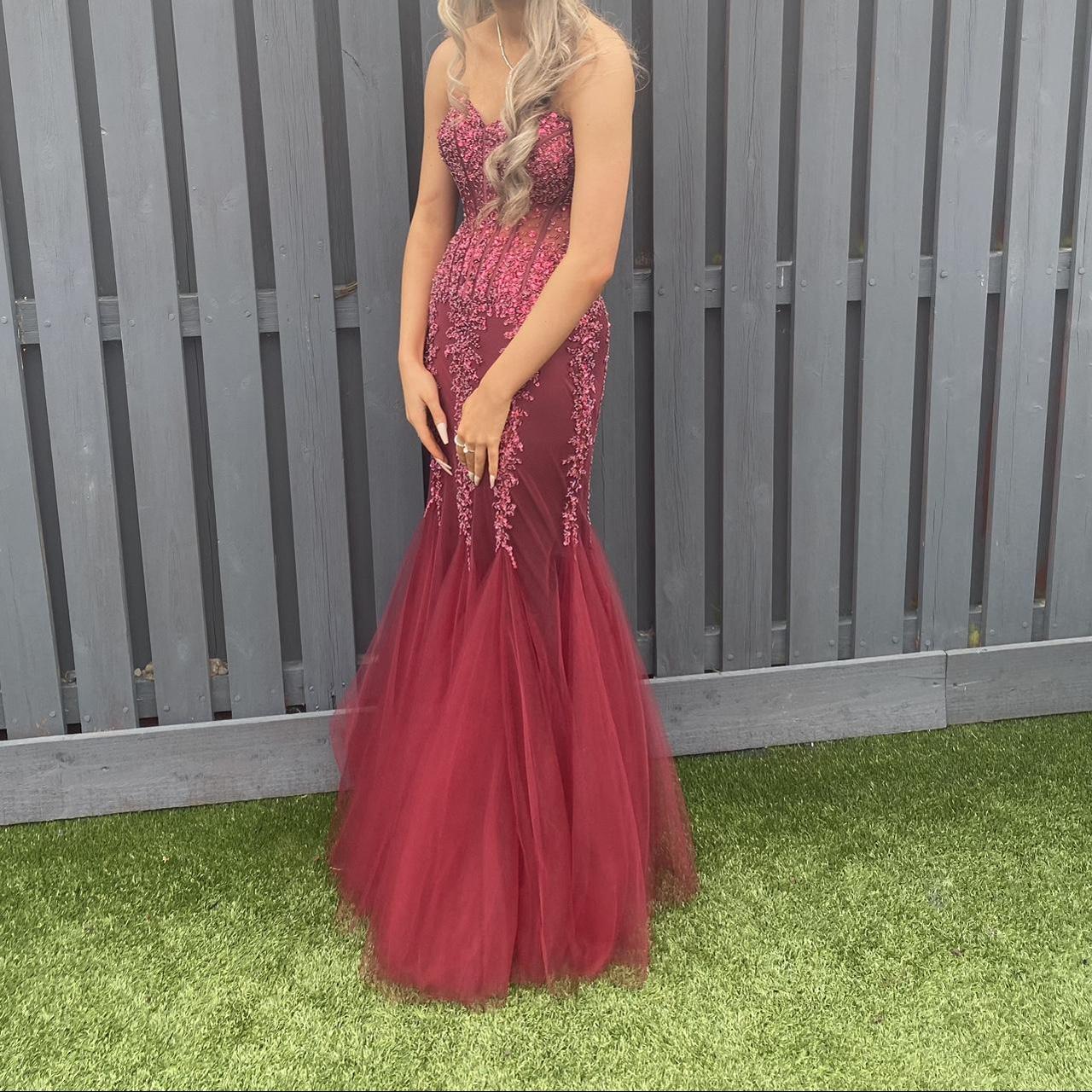 Stunning red strapless diamond envy gowns prom dress... - Depop