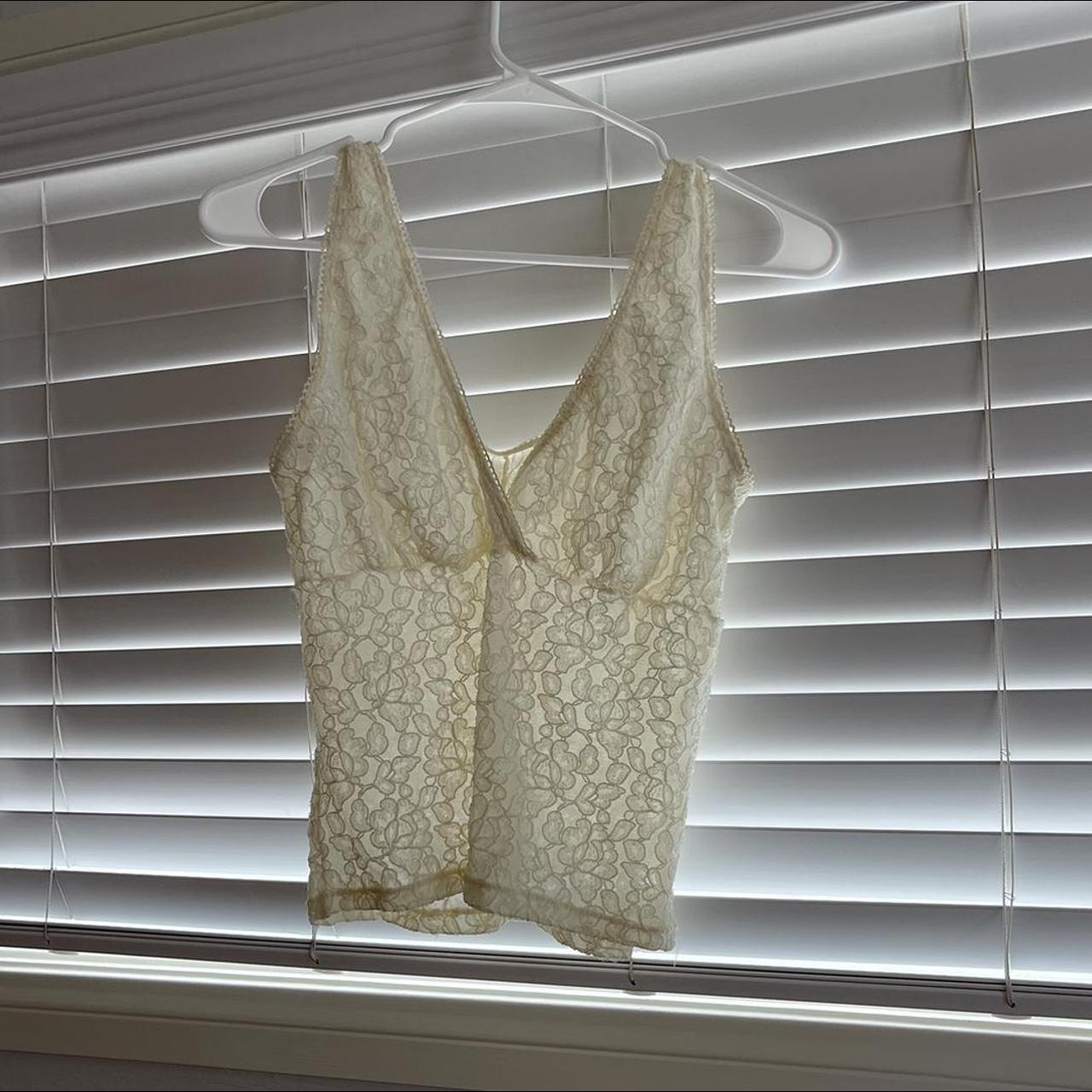 White Lacey Flower Top Super Cute See Thru Lacey Depop
