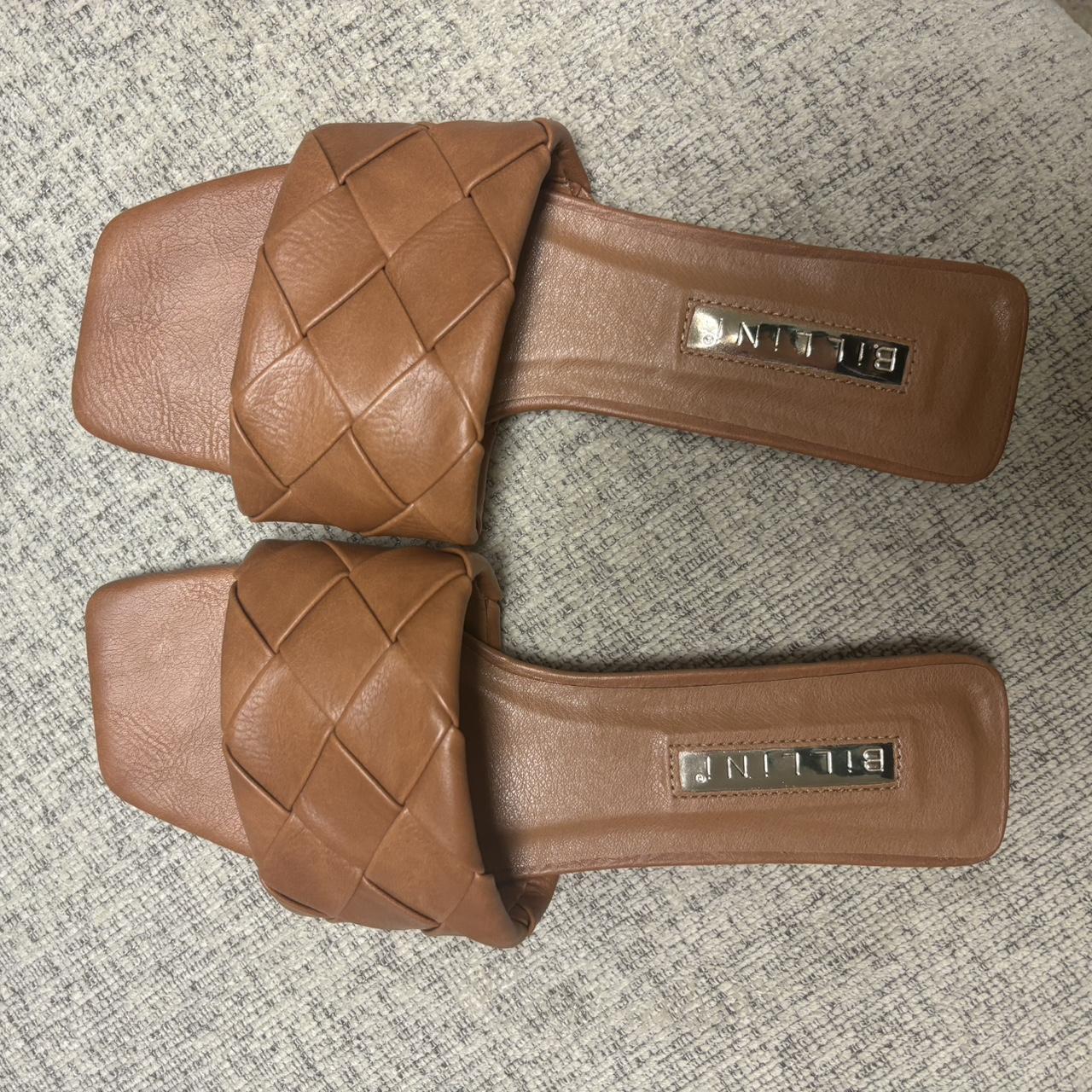 billini tan sandals super cute woven pattern!... - Depop