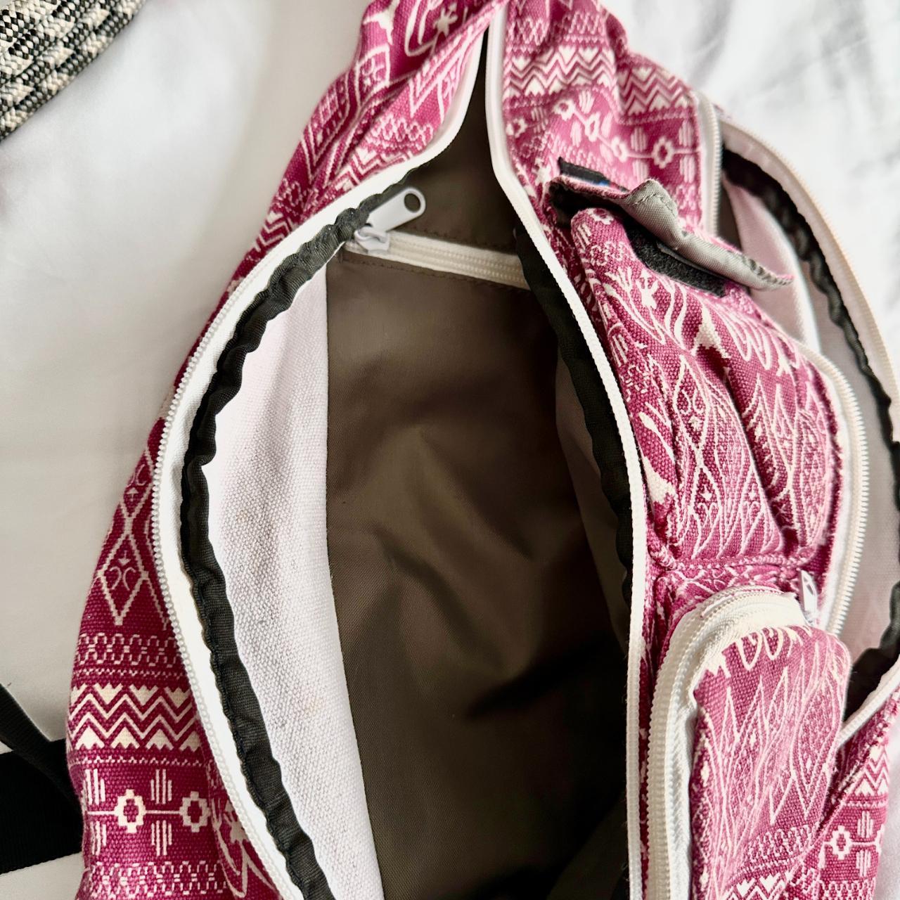 Kavu Rope Sling Bag - Pink/White Aztec Print In... - Depop