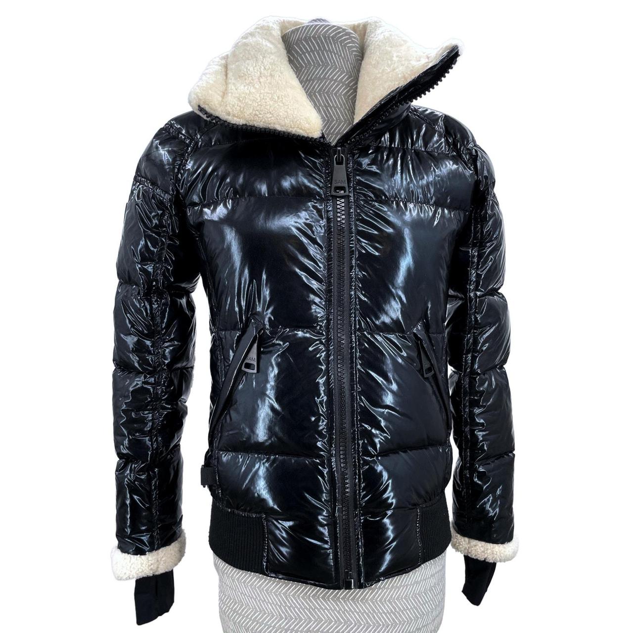 SAM. Ellie Down Jacket Caviar Black Puffer Bomber... | Depop