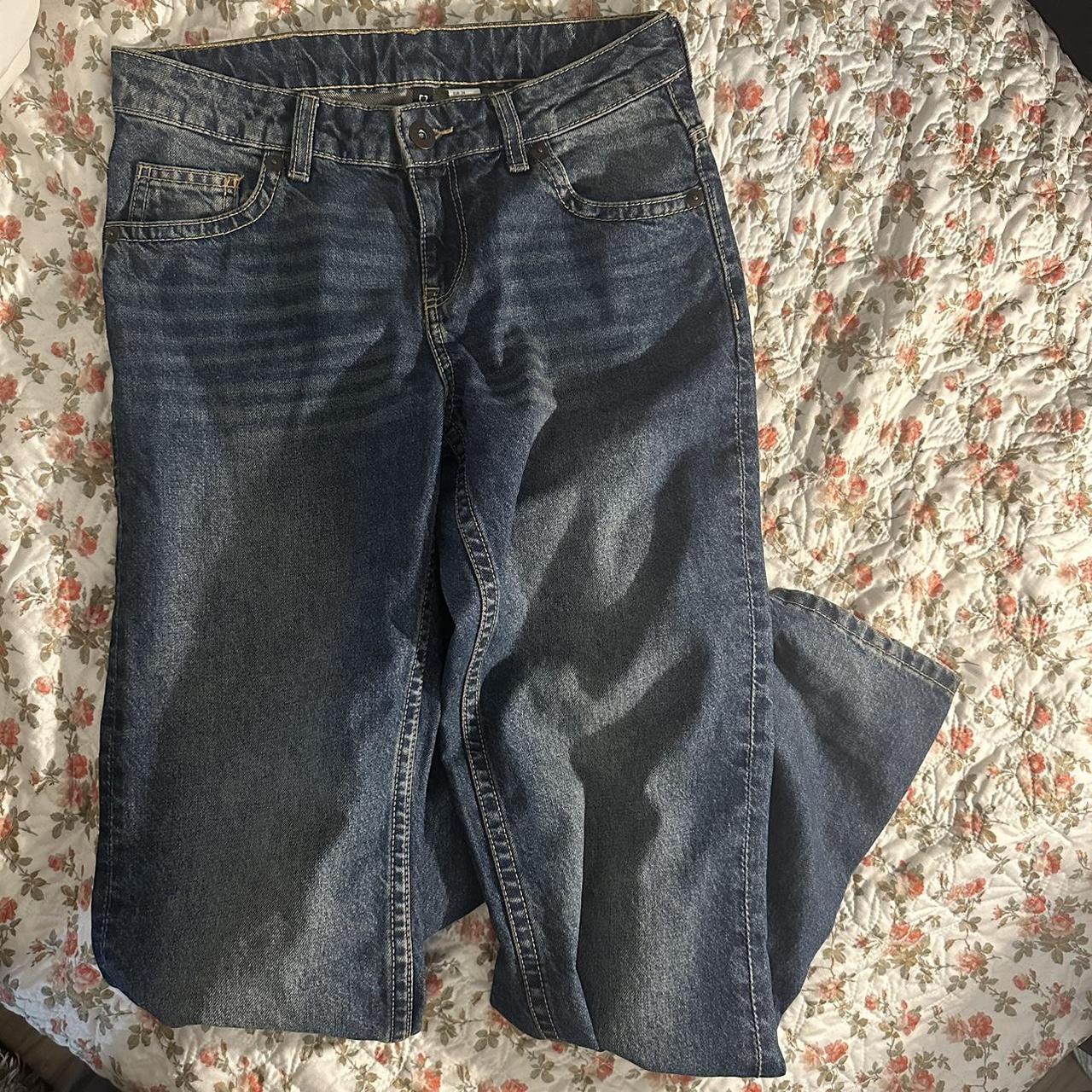 Vintage Faded Denim Jeans Straight Fit Low Depop