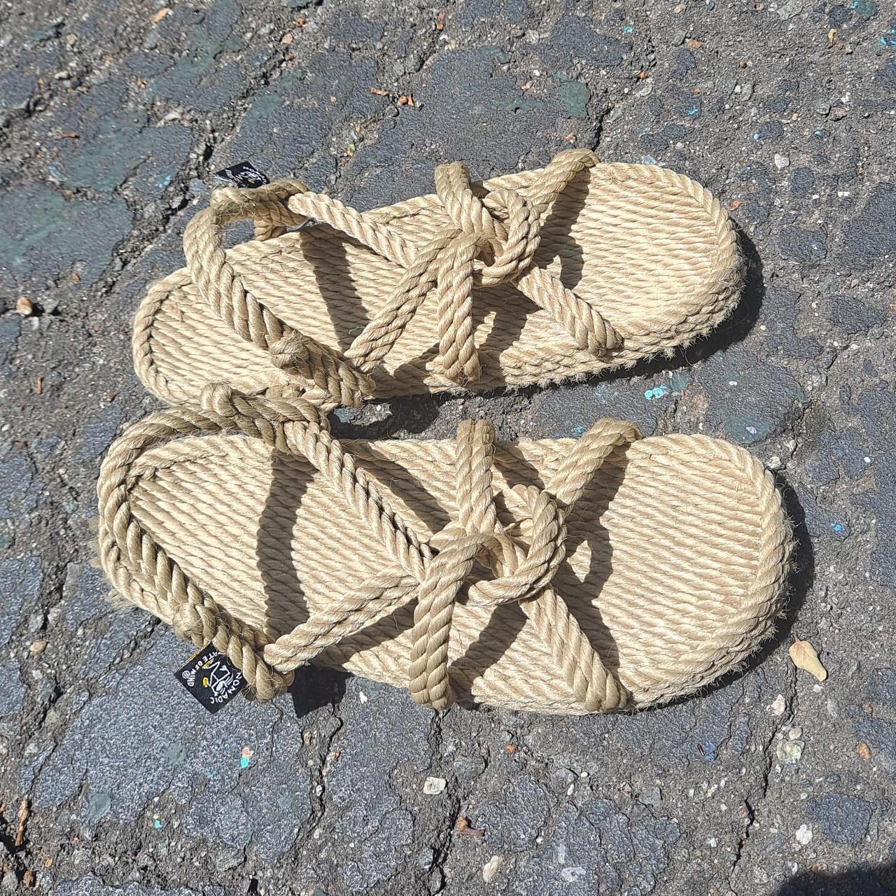 NOMADIC STATE OF MIND ROPE/HEMP SANDALS SZ M. 8 worn... - Depop