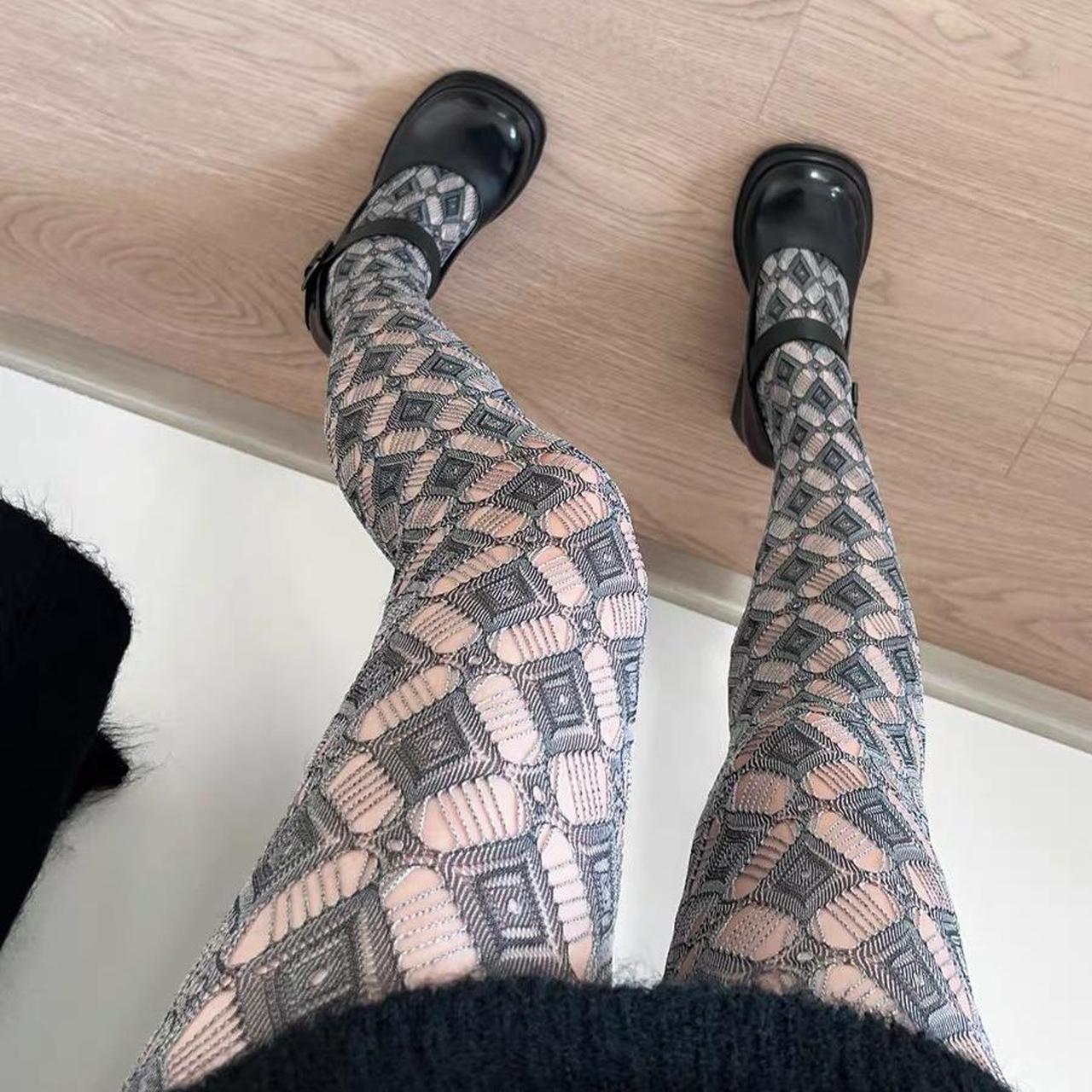 Poppy Puff💖 Original Black and Grey Diamond Grid... - Depop