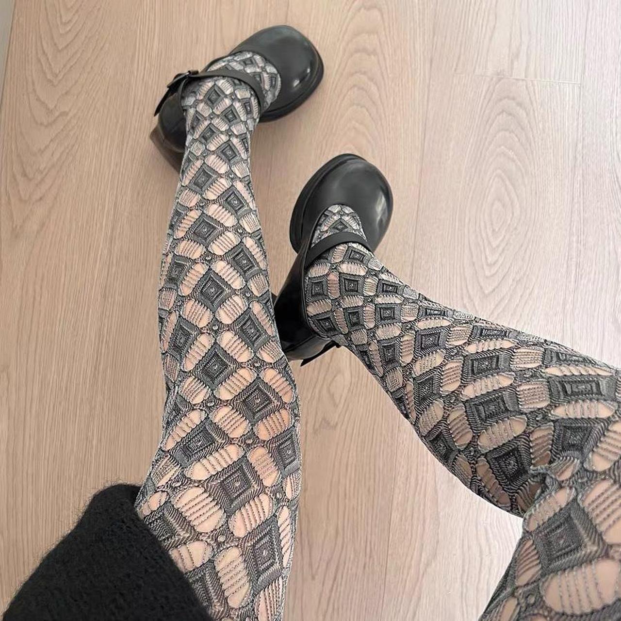 Poppy Puff💖 Original Black and Grey Diamond Grid... - Depop