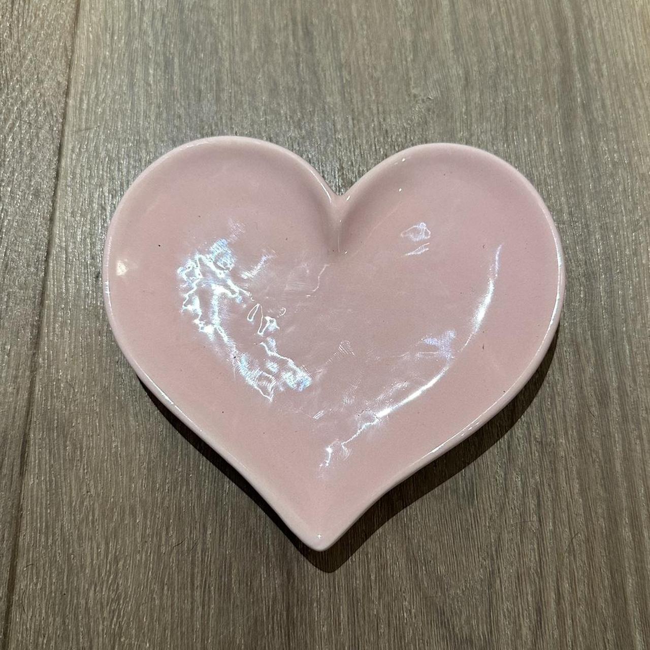 pink heart dish, perfect for jewelry, etc. in... - Depop