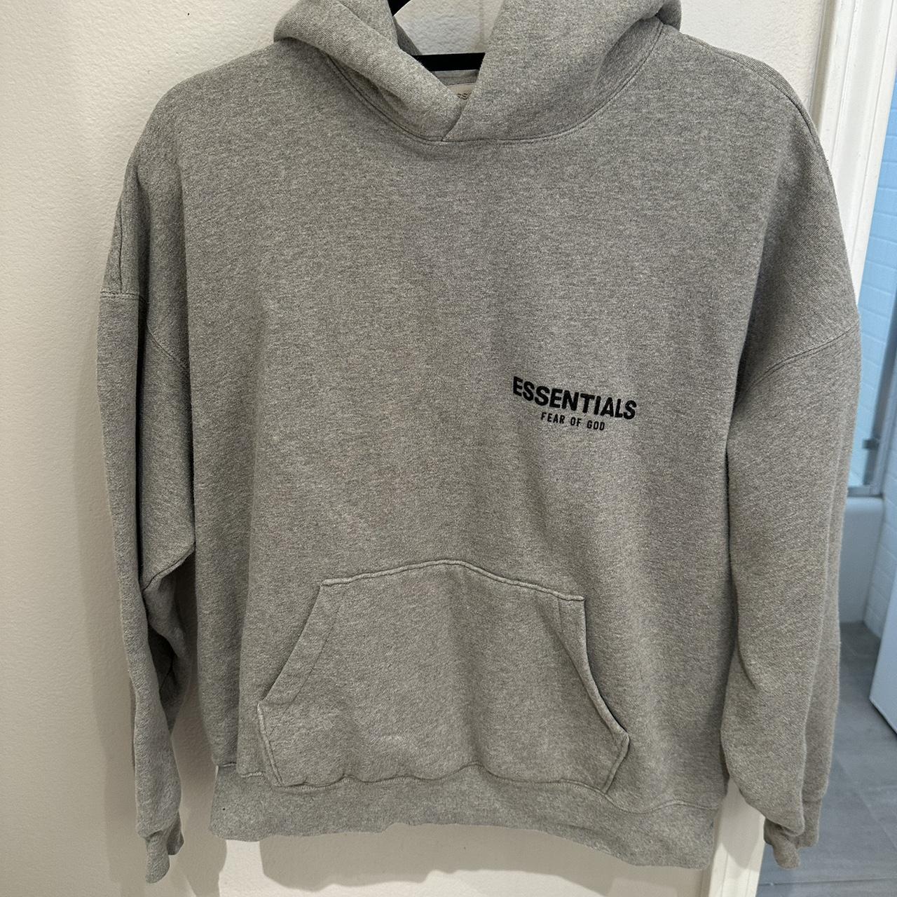 Pre-Owned Heather Grey Essentials Hoodie size small,... - Depop