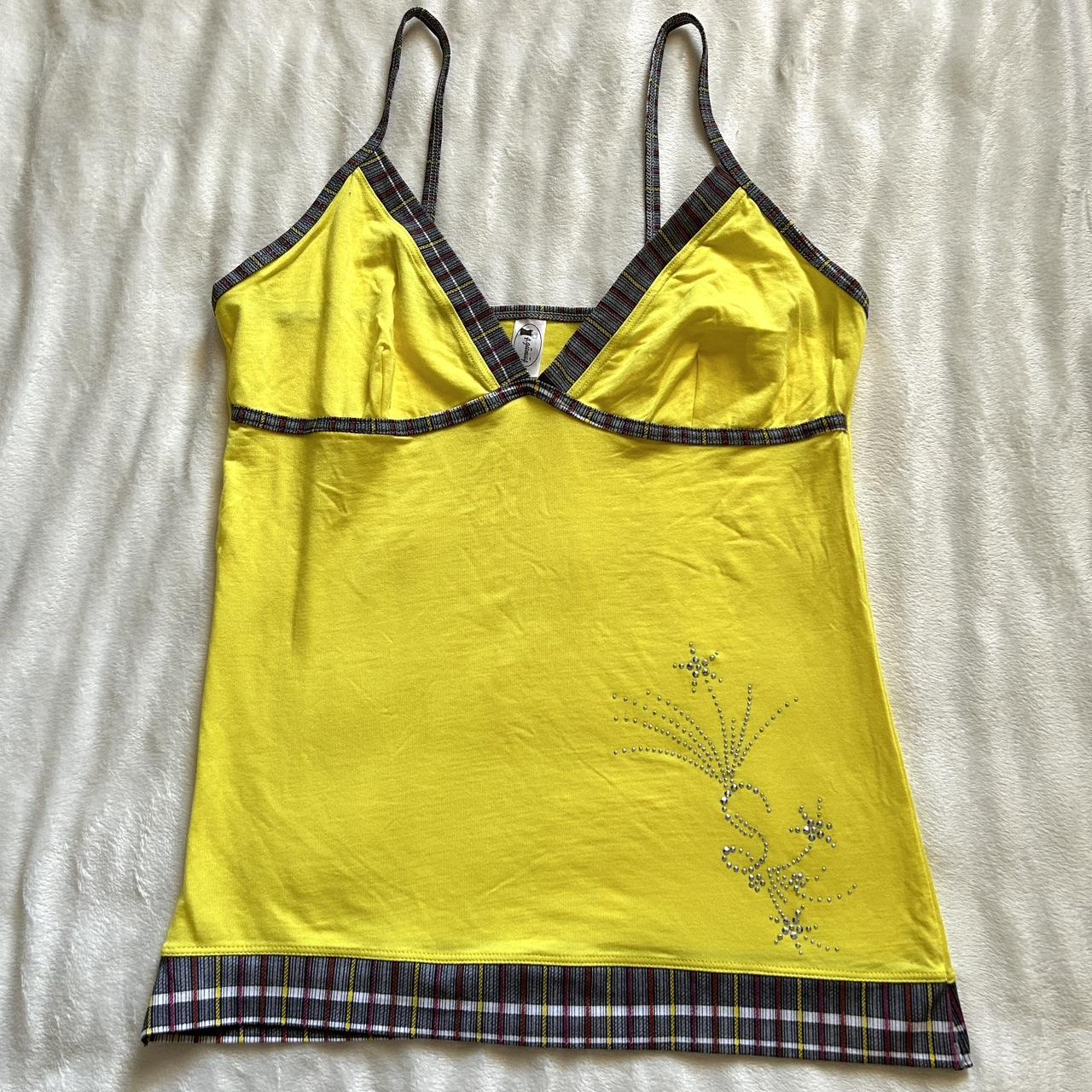 Y2K yellow cami top 💕 Tagged size XL , top is being... - Depop