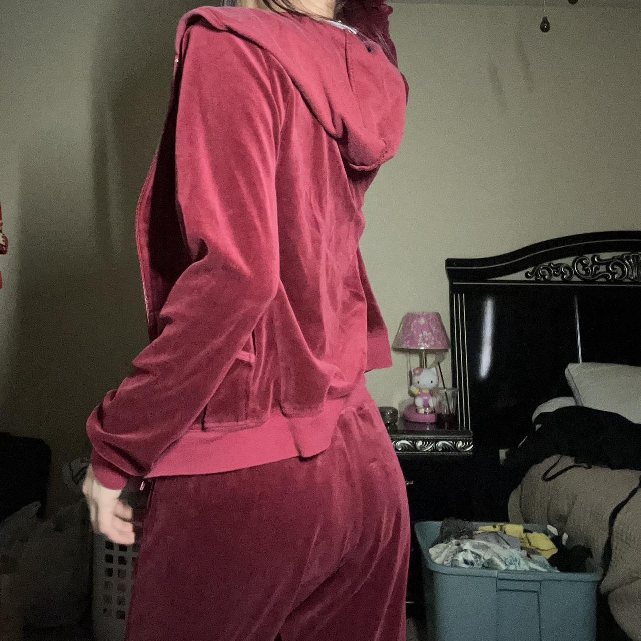 Y2K Velour flared matching tracksuit set in shade... - Depop