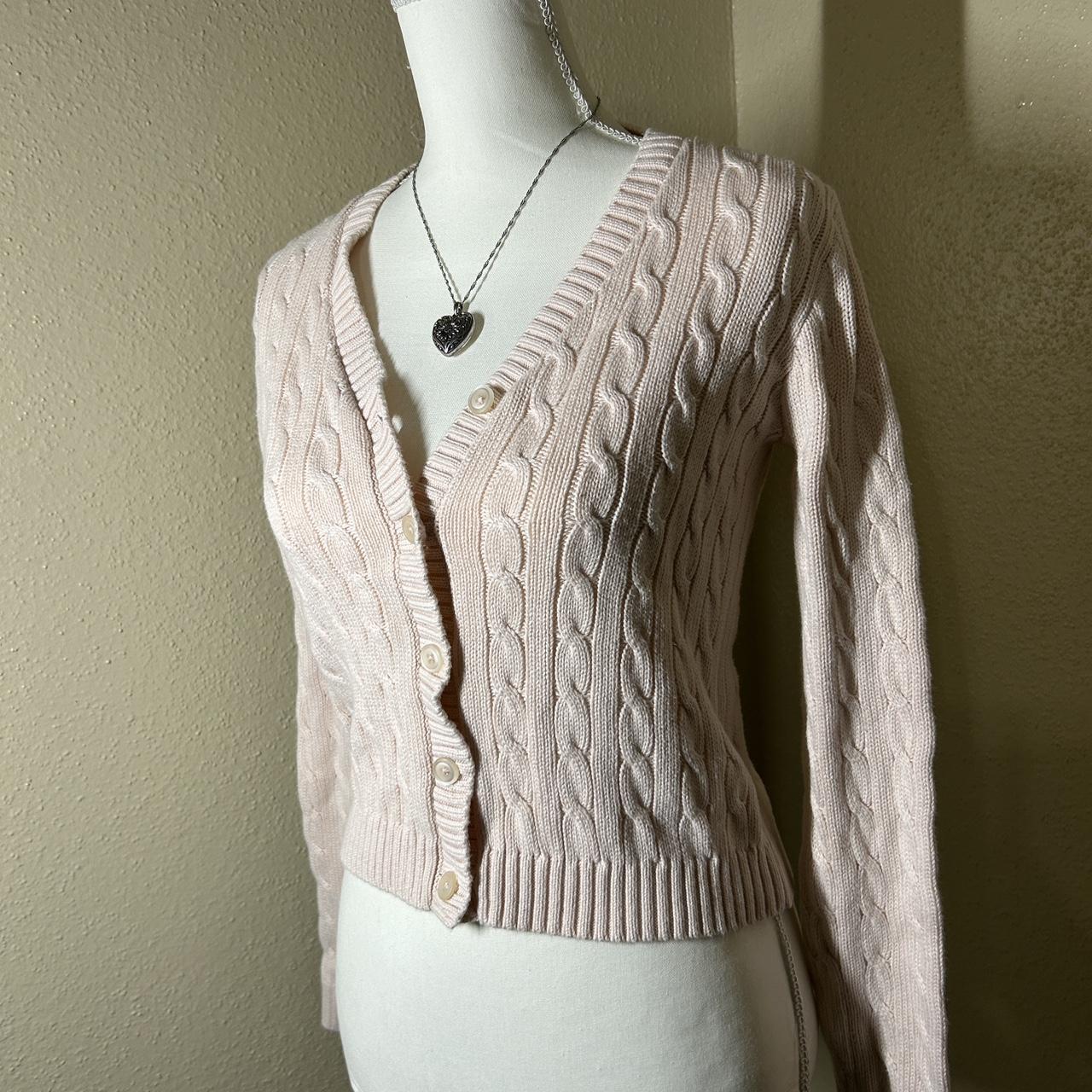 Baby pink brandy Melville buttoned sweater - Depop