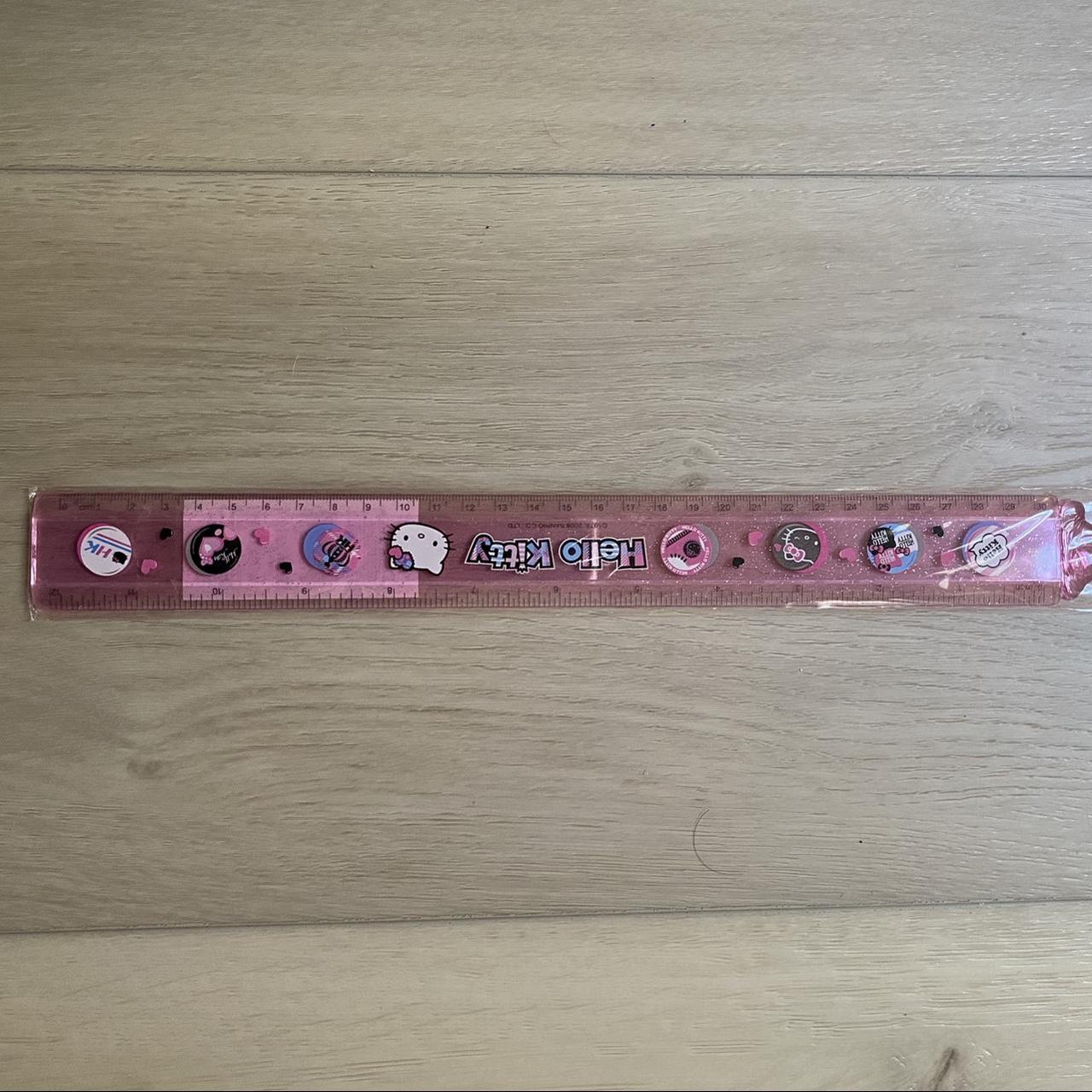 hello kitty ruler 💖pink sparkly hello kitty tyler... - Depop