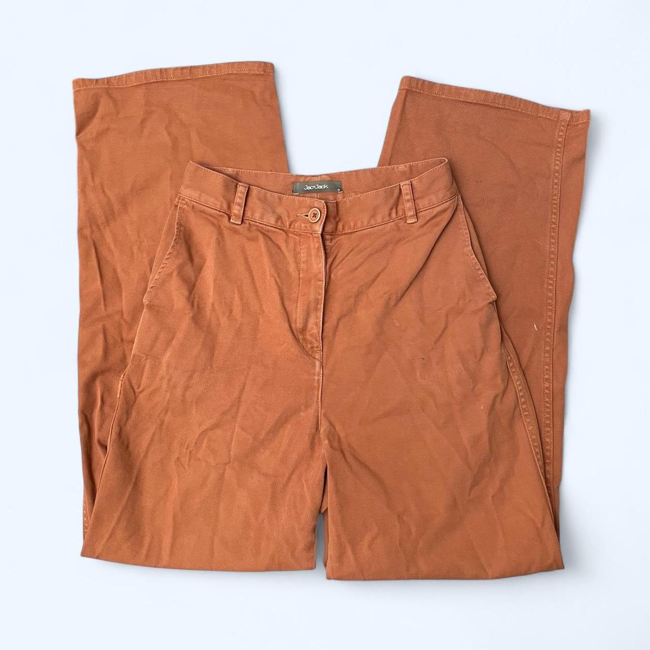 Jac+Jack rust coloured cargos, high waisted straight... | Depop
