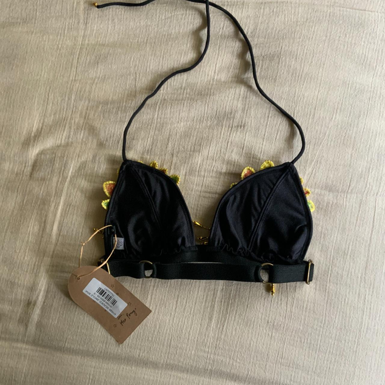 Her pony the label Black triangle bralette top with... - Depop