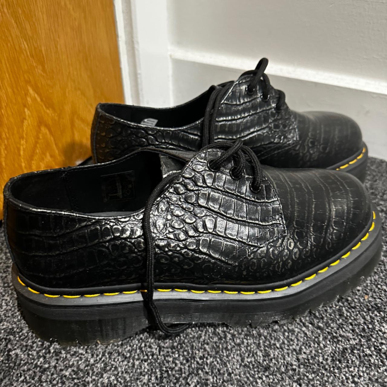 1461 CROC EMBOSS LEATHER PLATFORM SHOES never worn... - Depop