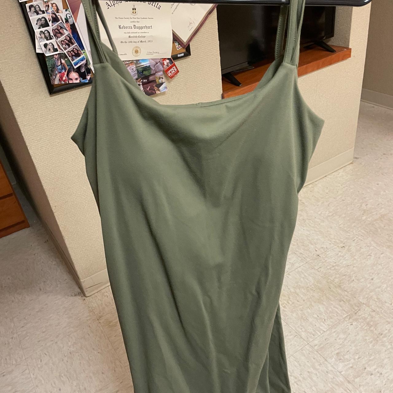 Light green workout dress. It has a built-in bra and... - Depop